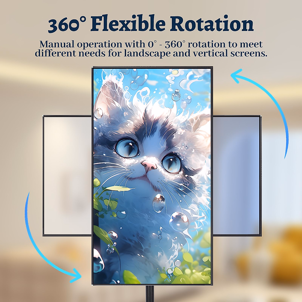 lesolar TV Floor Stand for 12 to 43 inch TVs Tilting Free Standing TV Mount VESA Stand with Height Adjustable and 360 Degree Swivel Floor TV Stand for Bedroom Living Room Corner