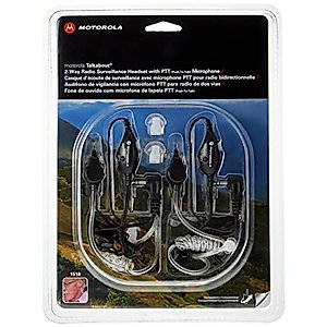 Motorola 1518 Surveillance Headset with PTT Mic, Black, White