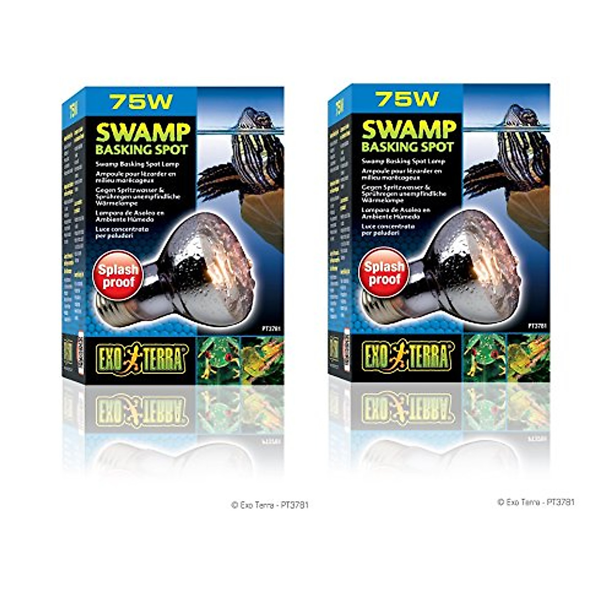 (2 Pack) Exo Terra Swamp Glo Basking Spot Lamp, 75 Watt
