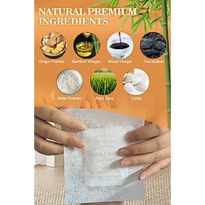 TEWEAE Foot Pads, Ginger Foot Pads, Natural Ginger Powder Bamboo Vinegar Foot Patches 20 Packs.