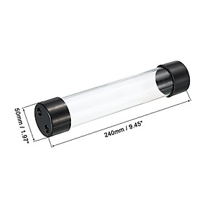 MECCANIXITY Cylindrical Water Cooling Tank G1/4" Dia 50mm Length 240mm Clear for PC Water Cooling System Reservoir with Acrylic and POM
