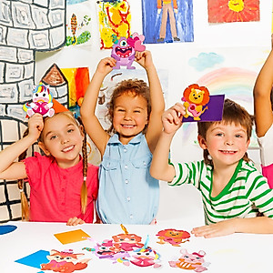 Gersoniel 24 Sets of Valentines Day Craft Kits Valentines Ornament DIY Animals Crafts Valentine DIY Ornaments Stickers for Kids Valentine Class Game Activities and Valentines Day Decorations,6 Styles