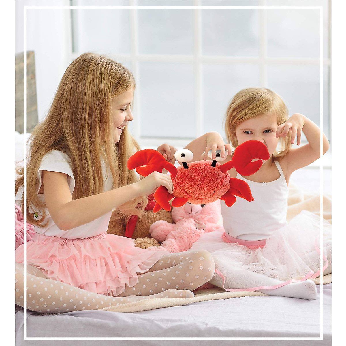 DolliBu Red Crab Stuffed Animal - Super Soft Crab Plush Toy, Cute Crab Ocean Stuffed Animal for Boys and Girls, Adorable Red Stuffed Animal Crab Toy Gift for Kids, Teens, and Adults -12 Inches