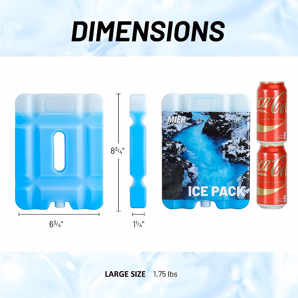 MIER Dual Compartment Lunch Bag Tote with Shoulder Strap with Long Lasting Freezer Pack