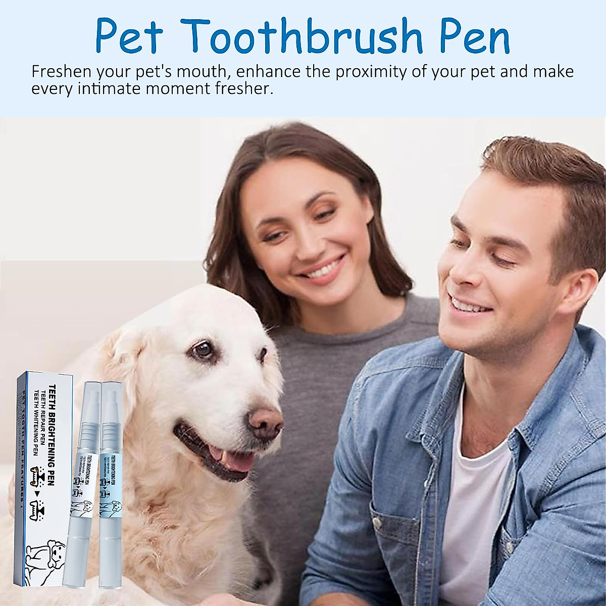 Pet Toothbrush Pen, Dog Teeth Cleaning Pen Convenient, Pet Teeth Repairing Kit Tartar Remover Tool for Dog Cat Pet Teeth Cleaning and Freshens Breath