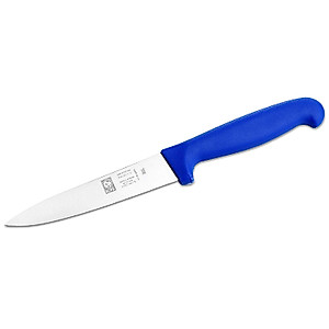 Icel 246300112 Utility Knife with 4-1/2 Inch Straight-Edge Stainless Steel Blade and Blue Plastic Handle