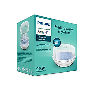 Philips AVENT Microwave Steam Sterilizer for Baby Bottles, Pacifiers, Cups and More, SCF281/05
