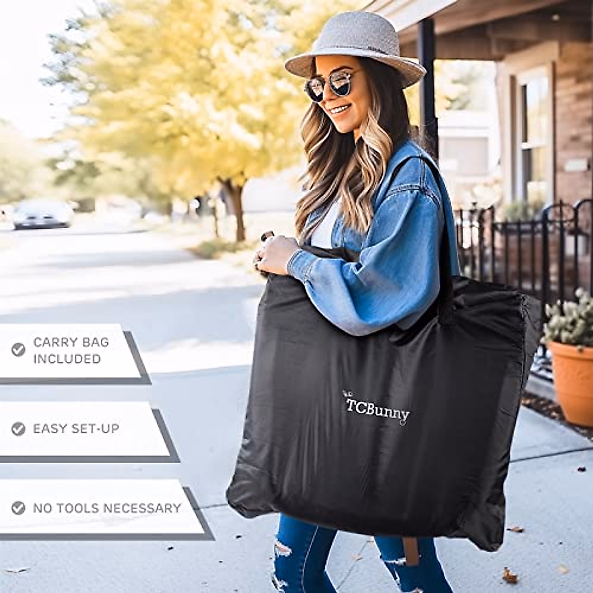 TCBunny Rocking Bassinet & Baby Bassinet Bedside Sleeper, 2-Sided Mesh Portable Bed Crib for Newborn Baby, Trave Bag Included (White)