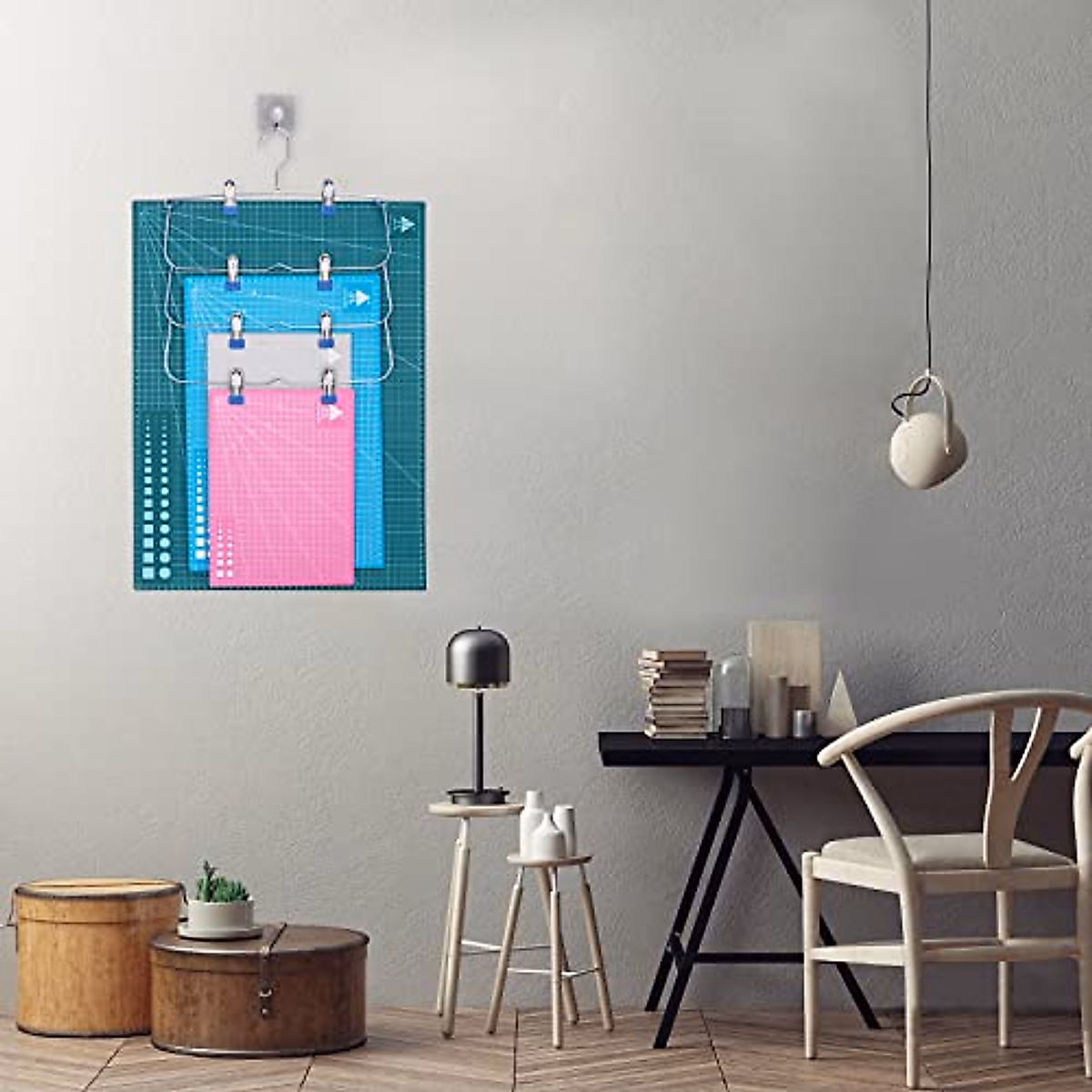 4-Storage Units Cutting Mat Hanger Cutting Mats Rack Craft Room Organizer Metal Holder for Cricut