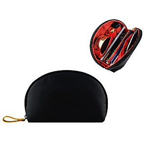 Kososuru Small Makeup Bag for Purse Portable Waterproof Cosmetic Bag Travel Makeup Pouch for Women (Nylon, Inner red)