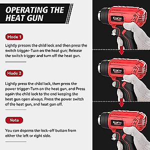 Ecarke Cordless Heat Air Gun for Milwaukee m18 18V Battery,350W 990℉ Rated Temperature Heat Gun Fast Heating for Milwaukee heat gun for Epoxy Resin/DIY Shrink PVC Tubing/Wrapping/Crafts(Tool only)