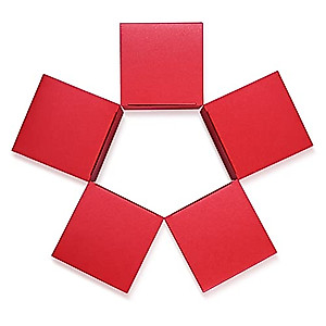 Quotidian 12pcs Small Glitter Pearlescent Paper Gift Boxes with Lids 2x2x2 (Red)