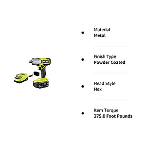 RYOBI ONE+ 18V Cordless 1/2 in. Impact Wrench Kit with 4.0 Ah Battery and Charger, (PCL265K1)
