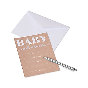 American Greetings Baby Shower Invitations with Envelopes, Kraft Style (25-Count)