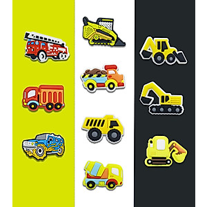 25PCS Truck Shoe Charms for Croc Bubble Slides Clogs Sandals, Engineering Vehicle Shoe Accessories Decorations for Girls Women Teens Adults