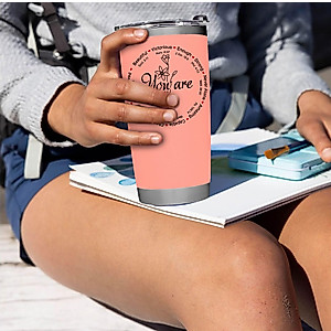 SOULVIBE Christian Gifts for Women - Religious Gifts for Women Faith - Mothers Day Gifts - Christmas Gifts for Women, Mom, Grandma, Sister, Auntie - You Are Beautiful - 20Oz Tumbler, Pink