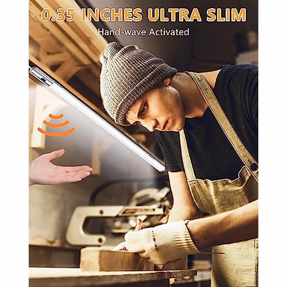 Under Counter Lights for Kitchen, Plug in Under Cabinet Light with Memory Function, LED Closet Light with 3 Colors 2800/4000/6500k, Super Slim Stepless Dimmable Workbench Light (16 Inches)