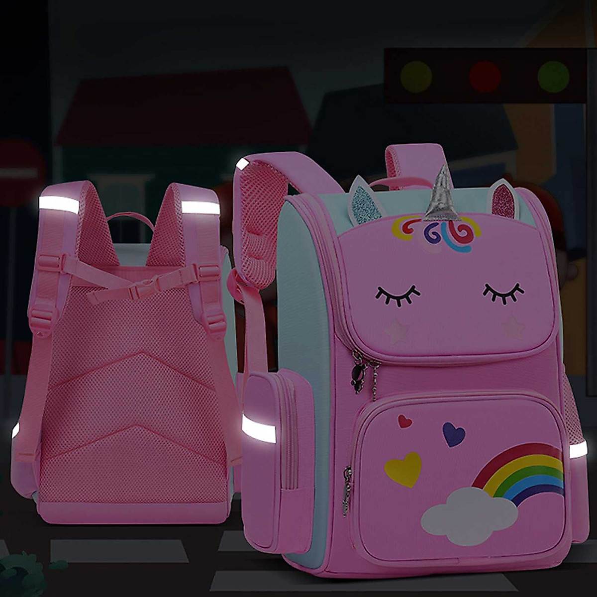 Travel Backpack for Kids Toddler Backpack School Unicorn Backpack for Girls Backpack Elementary School Bag Kids Backpacks for Girls Hiking Pink Backpack Cute Bookbag for Girls