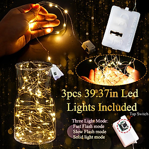 kockuu 36pcs Black Gold Graduation Decorations for Class of 2024 - Black Gold Double Sided Graduation Table Centerpieces Sticks with LED String Light for College High School Grad Party Decor Supply