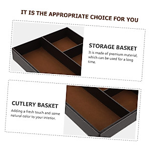 Holibanna 1pc Partition Storage Box Cosmetic Containers Jewelry Organizer Tray Household Storage Case Vanity Tray Dresser Organizer Valet Storage Rack Multi Compartment Man Leather