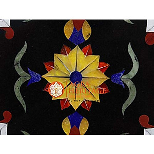 Marble Dining Side Table Top Marquetry Inlaid Gemstone Home Garden