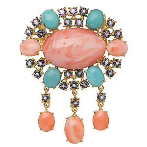 NASCHENKA Traditional Korean Hanbok brooch pin accessories gemstone jewelry for women moms gift