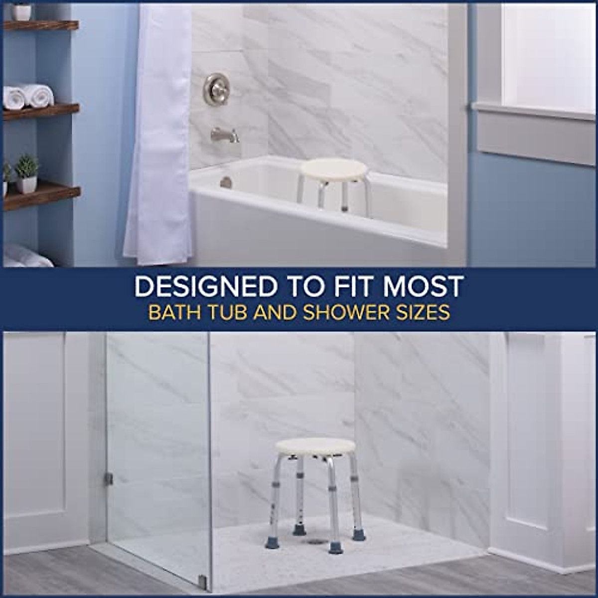 Drive Medical RTL12004KD Handicap Bathroom Stool, White