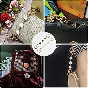 SONGKISSZQ Purse Strap Extender,Bag Extender Chain,Purse Chain Extender for Purse Handbags Shoulder Bag(White Heart)