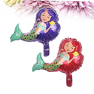JOINPAYA Aluminum Foil Balloons 2pcs birthday balloon party decoration latex balloon mermaid balloon Baby mini decorate Deflatable Balloons