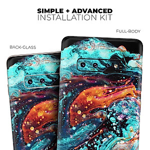 DesignSkinz Liquid Abstract Paint V21 Protective Vinyl Decal Wrap Skin Cover Compatible with The Samsung Galaxy S20 (Screen Trim & Back Glass Skin)