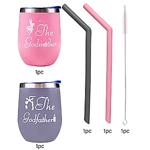 EBE EmmasbyEmma Godparents Gift, Godmother Gifts for Women, Gifts from Godchild, Gifts for Godmother, Godmother Gift, Godfather Tumbler, Godmother and Godfather Cups, Gift for Godparents
