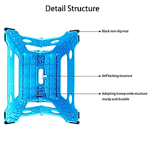 Non-Slip Folding Step Stool, Sturdy Safe Enough - Holds up to 300 Lb - 13 inch Footstool for Adults or Kids, Folding Ladder Storage/Opens Easy, for Kitchen,Toilet,Camping (Blue),Pack of 2