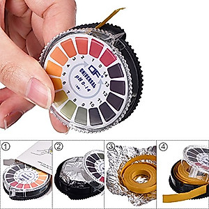 Jovitec Universal pH Test Paper Strip Roll, pH Full Range 0-14, 5 m/Roll (2 Rolls)