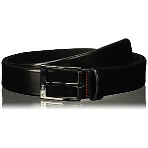 HUGO BOSS Men's Garney Smooth Leather Belt, Black, 36