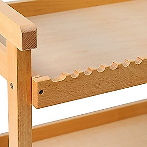 MEEDEN Art Cart Storage Organizer, 3-Tier Rolling Utility Studio Taboret with Caster Wheels, Multifunctional Storage Trolley Shelving Unit on Wheels, Solid Beechwood Art Supplies Studio Cart Classroom