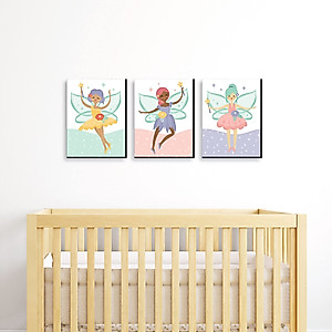 Big Dot of Happiness Let’s Be Fairies - Fairy Garden Nursery Wall Art and Kids Room Decor - 7.5 x 10 inches - Set of 3 Prints