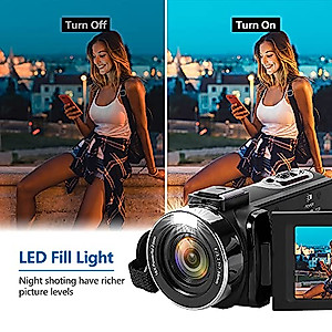 SEREE TECH 2.7K Video Camera Camcorder 30FPS 42MP 18X Digital Camera for YouTube 3.0inch Flip Screen Camcorder Vlogging Camera with Remote Control and 2 Batteries