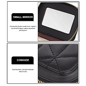 SOIMISS Small Makeup Bag Outdoor Makeup Pouch Lipstick Lip Case Cosmetic Organizer Purse with Mirror for Women