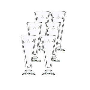 La Rochere Napoleon Bee 5.1 oz Champagne Flutes - Set of 6 with the iconic French Bee embossed, Classic, elegant and sturdy French glassware, Dishwasher safe