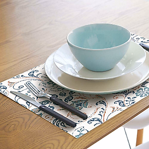 RoomMates RMK11833WP Orange and Blue Persian Damask Peel and Stick Wallpaper