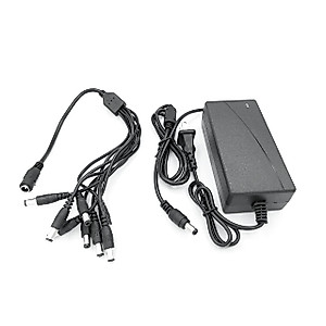 12V 5A Power Supply for CCTV Security Camera DVR Swann Lorex Defender 8 Split CG（Adapter with 8ways Cable）