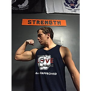 Tough Love Rings - Striped Black/Blue - Thick Band - Size 11