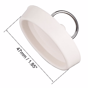 uxcell Rubber Sink Plug, Drain Stopper White Fit 48-49.5mm with Hanging Ring for Bathtub Kitchen and Bathroom 2pcs