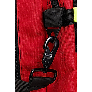 LINE2design Firefighter Gear Bag, Turnout Jumbo Fire Bag with Reflective Trim, Padded Shoulder Strap and Maltese Cross Logo Red Bag