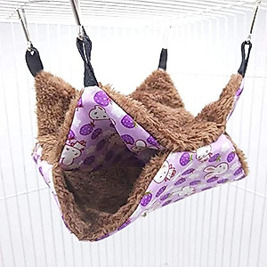 2 PCS 13.7×13.7inch Small Guinea Pig Rat Hammock Guinea Pet Small Animal Hanging Hammock Bunkbed for Sugar Glider Squirrel Playing(Blue and Purple)