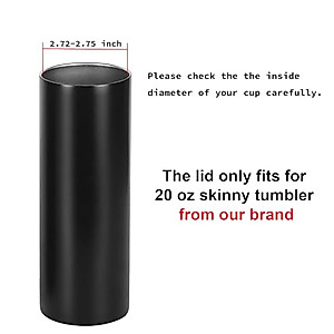 Wzaytia 2 Pack Replacement Lid for Skinny Tumblers 15 Oz 20 Oz, Fits for 2.7 Inch Inner Diameter, BPA Free Skinny Tumbler Lids