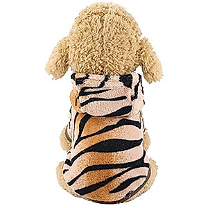 XIAOYU Pet Clothes Puppy Dog Cat Hoodie Warm Sweater Costume Halloween Cosplay Party Apparel, Tiger, S