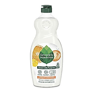 Seventh Generation Liquid Dish Soap, Clementine Zest & Lemongrass, Tough on Grease, 19 Fl Oz