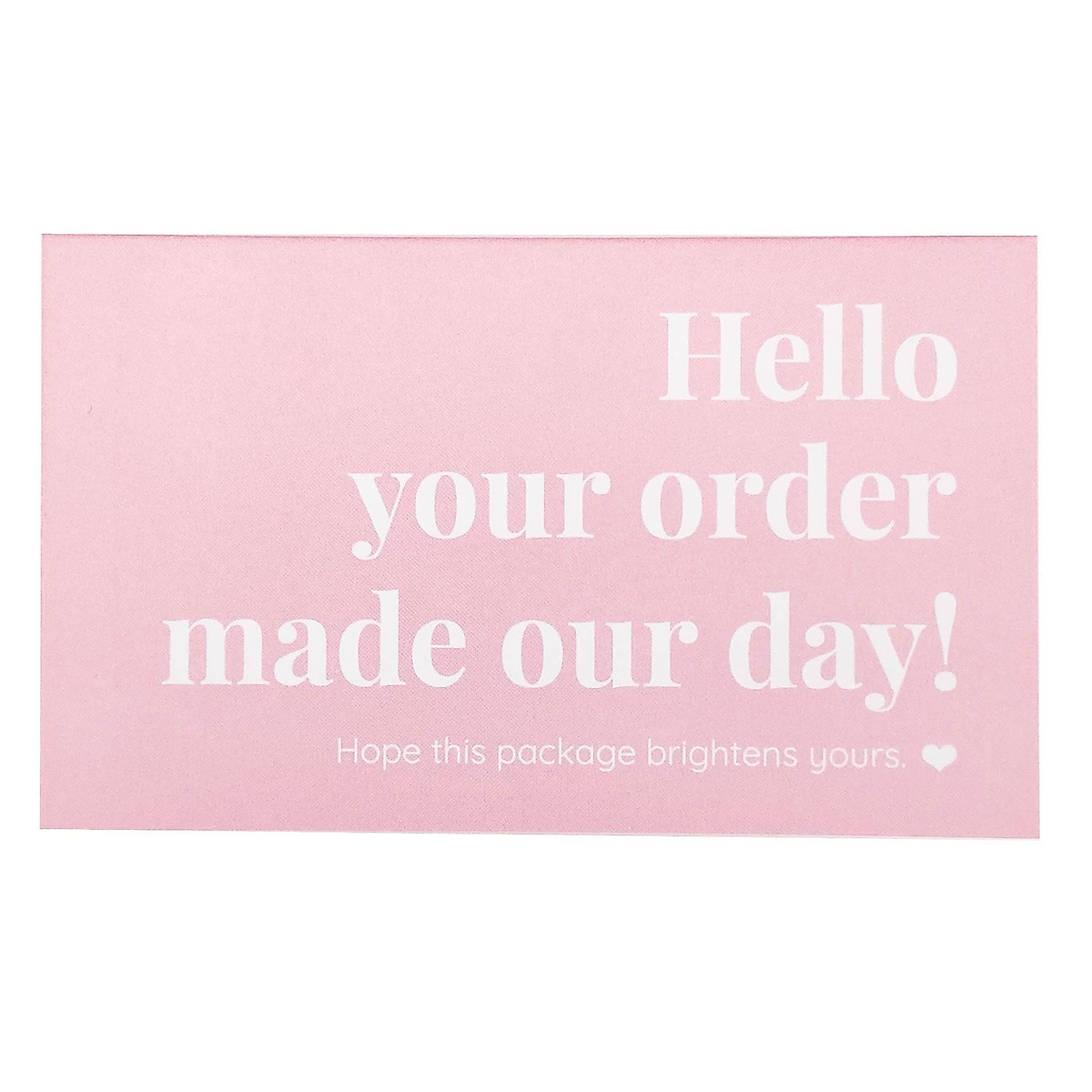 ITZAMNA Thank you Card hello your order made our day card hope this package brigtens yours Card 100 pink