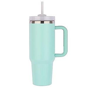 YTTL 40 oz Tumbler with Handle and Straw,1200ml Insulated Cup Reusable Stainless steel,Thermal insulation,leak proof Tumbler,Dishwasher Safe (Viridis)
